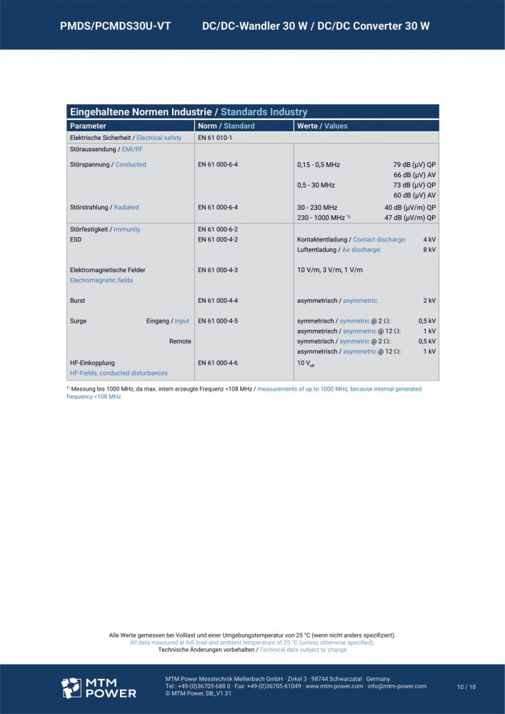 MTM Power PMDS/PCMDS30 datasheet page 10