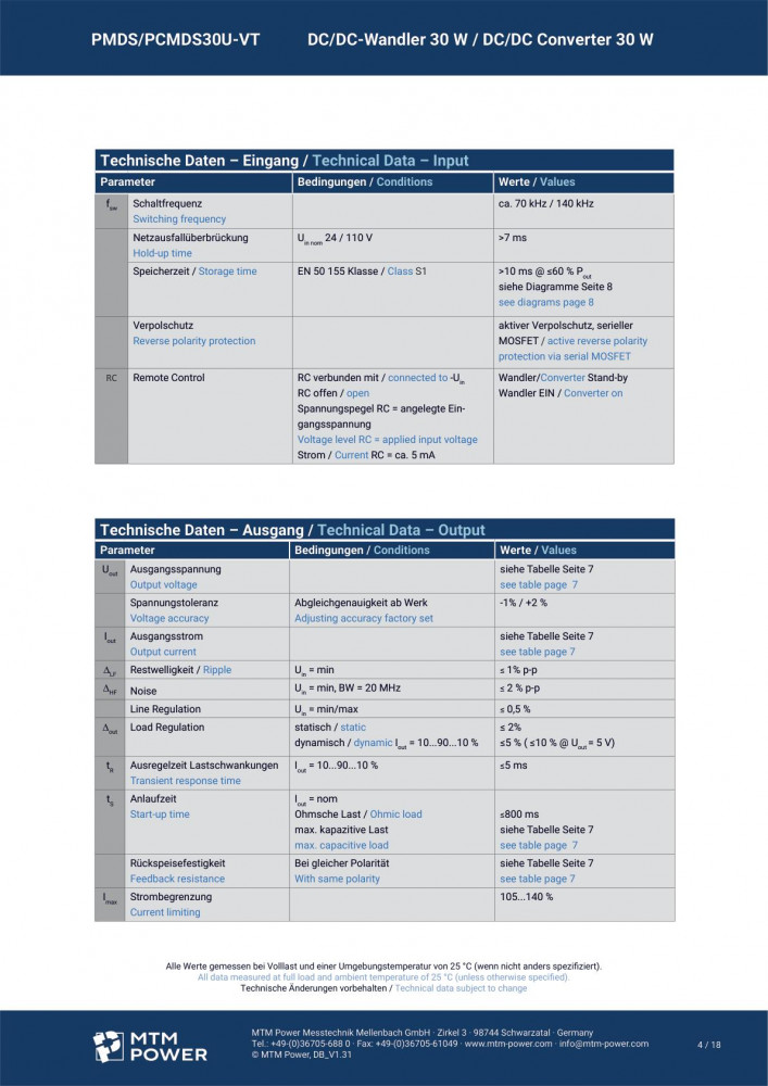 MTM Power PMDS/PCMDS30 datasheet page 4