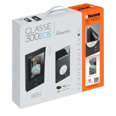 KIT: 2 wires/Wi-Fi black monitor with Alexa built-in, touch display and LINEA 3000 entry panel in black finishing for sale