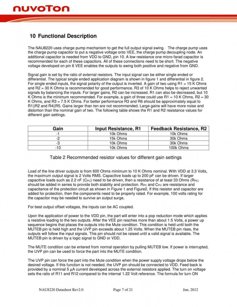NAU8220 datasheet page 7