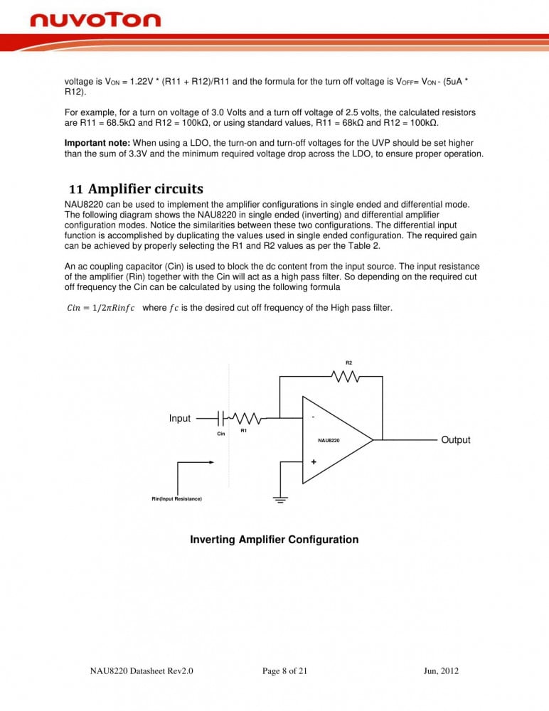 NAU8220 datasheet page 8
