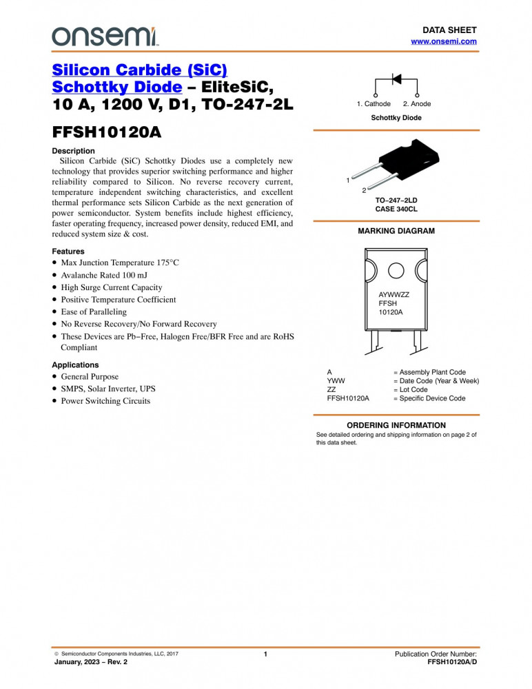 FFSH10120A datasheet page 1