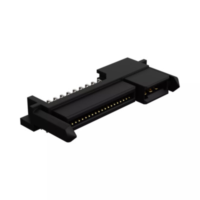 EXTreme LPHPower Receptacle Header, Right-Angle, 2 Power Contacts, 40 Signal Contacts, Select Gold (Au) Plating, for 1.57mm Thick PC Board, with Guide Posts for sale