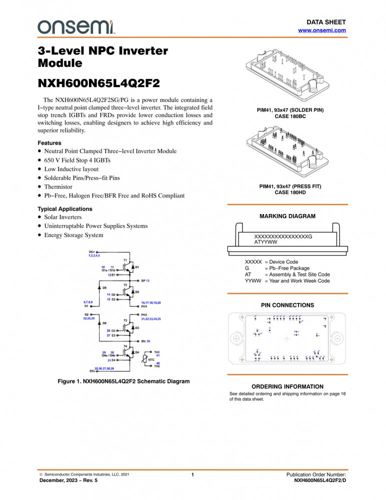 NXH600N65L4Q2F2 datasheet page 1