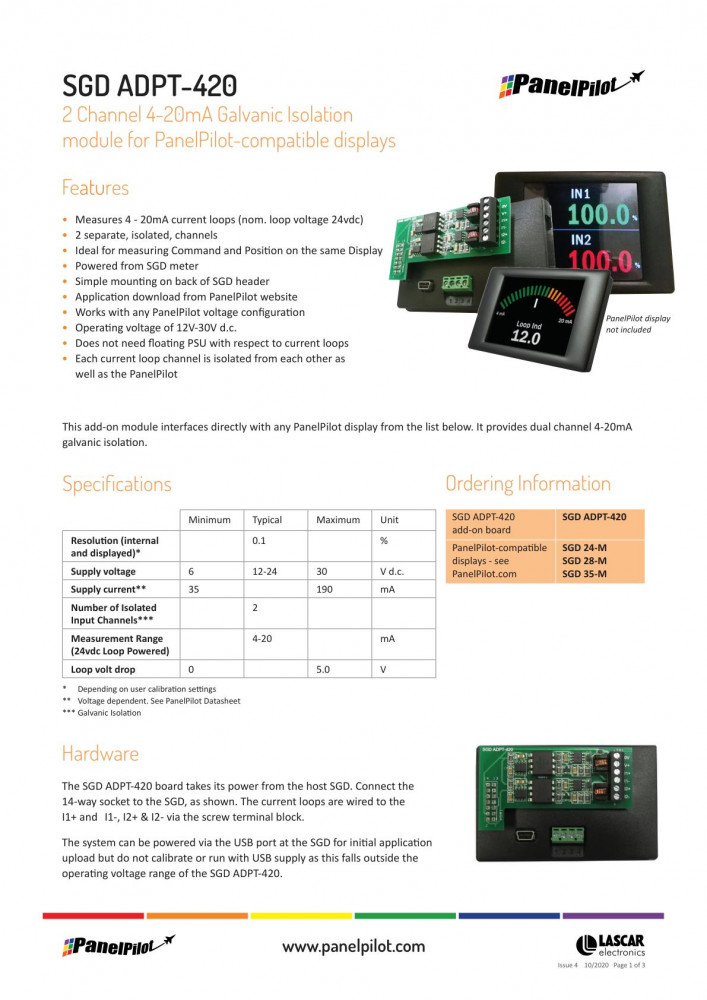 SGD ADPT-420 technical documentation page 1