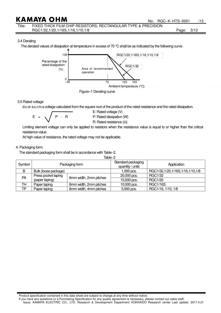 KAMAYA RGC series datasheet page 4