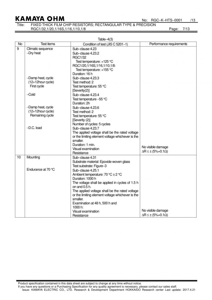 KAMAYA RGC series datasheet page 8