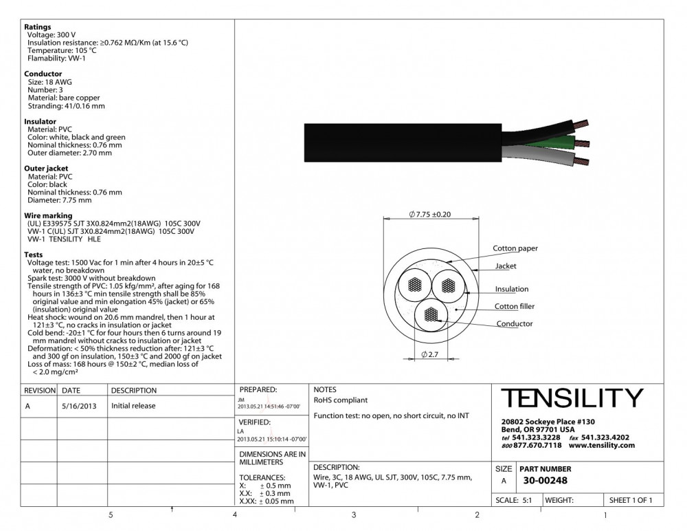 Tensility 30-00248 product drawing preview
