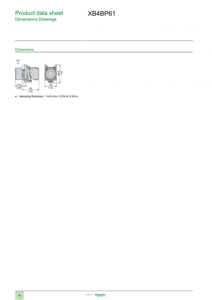 XB4BP61 technical document page 4