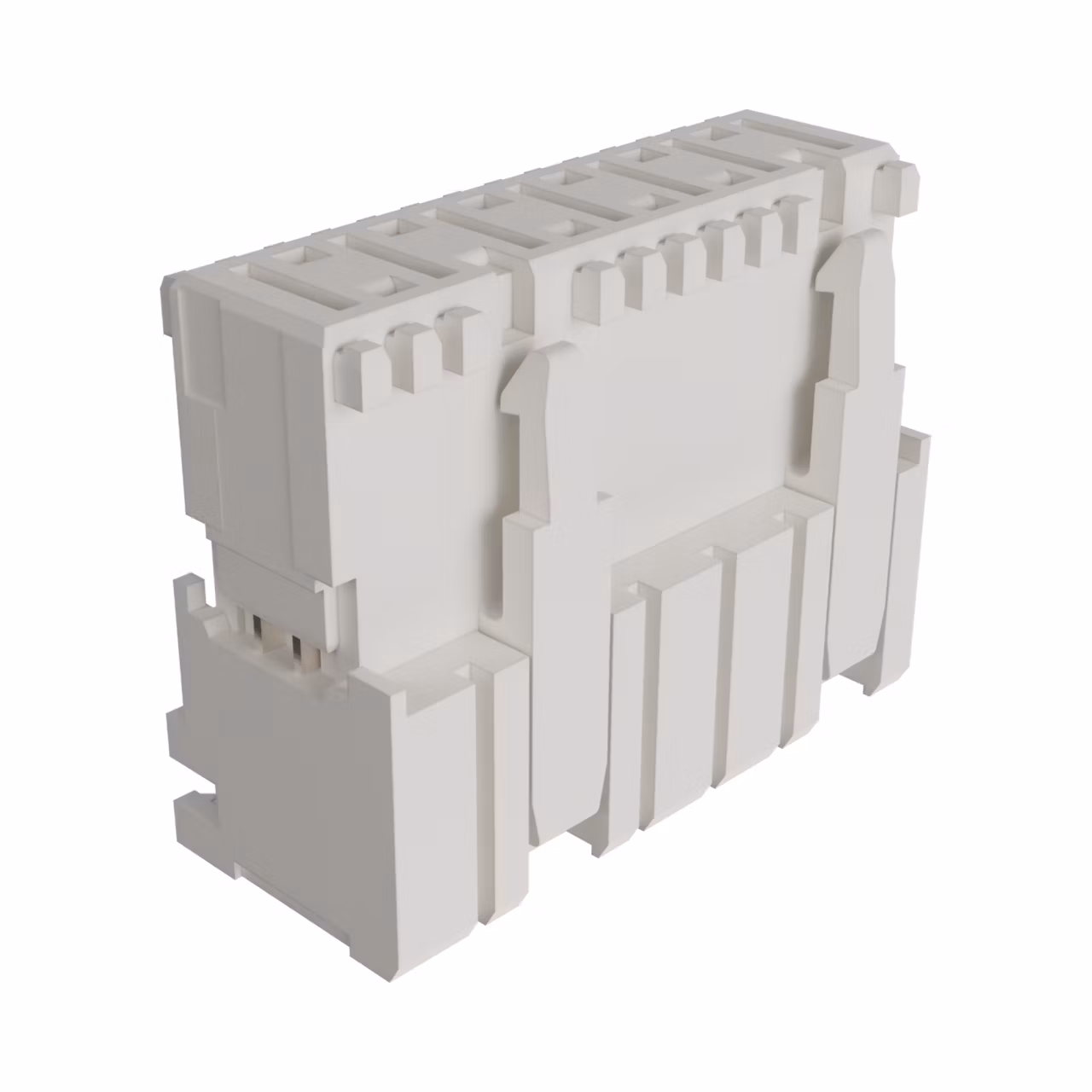 Appli-Mate RAST 2.5 IDT Housing, 2.50mm Pitch, with Side Latches, Female, 5 Circuits, Position Keys A & F Removed, Polarizing Rib Between 1/2