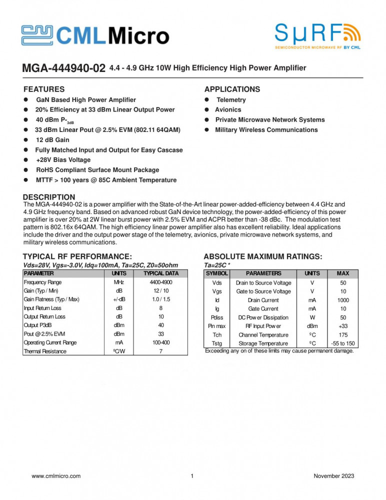 MGA-444940-02 technical document page 1