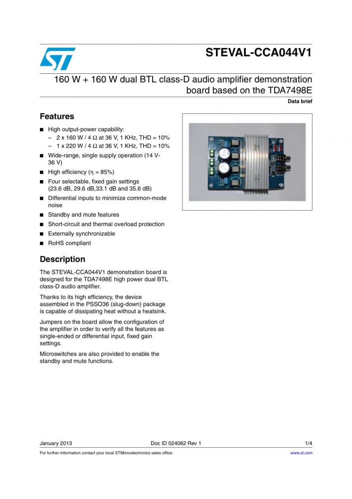 STEVAL-CCA044V1 document page 1