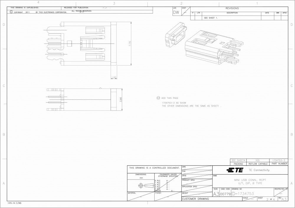 TE Connectivity 1734753-1 technical drawing page 2