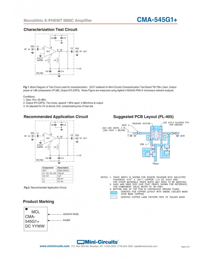 CMA-545G1+ technical document page 4