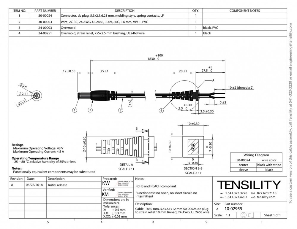 Tensility International 10-02955 product drawing