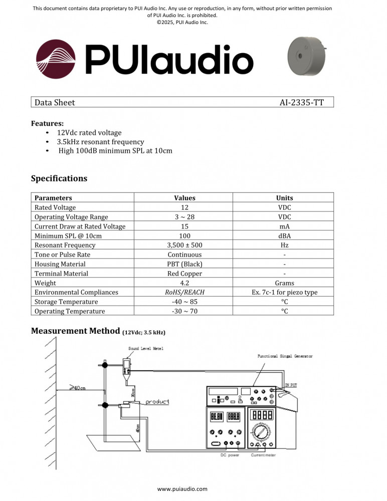 AI-2335-TT datasheet page 1