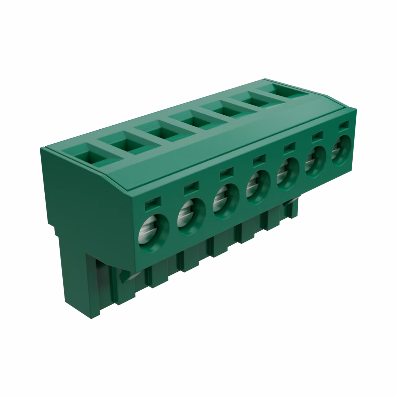 5.08mm Pitch Eurostyle Horizontal Plug, with Standard Imprinting, Green Housing, 7 Circuits for sale
