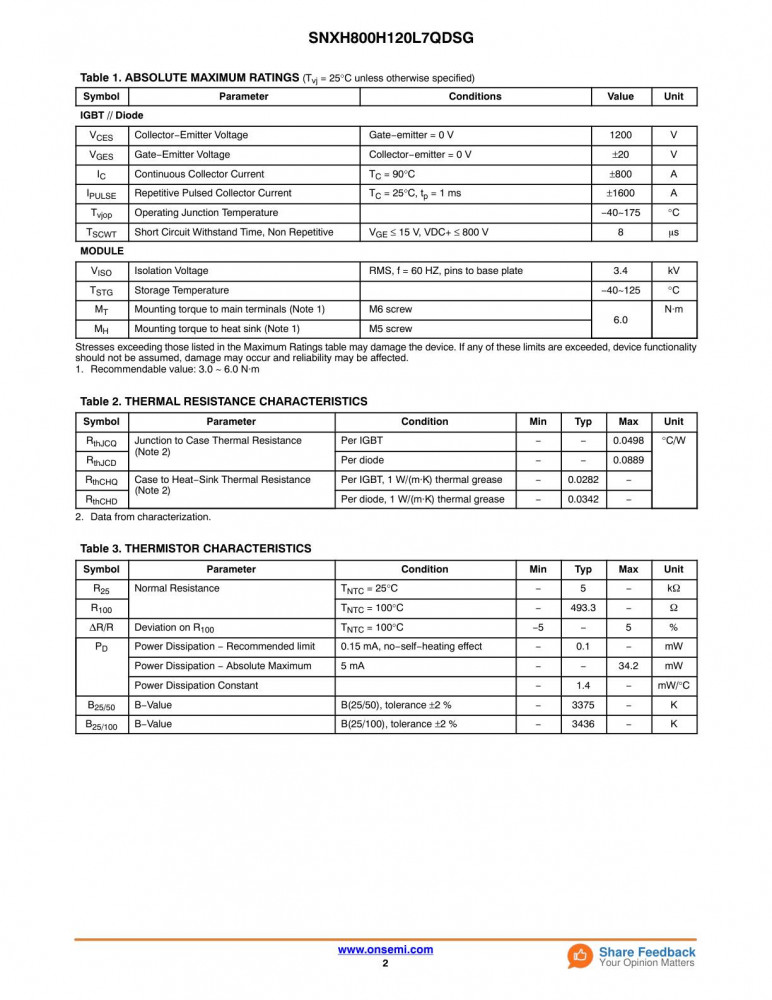 SNXH800H120L7QDSG technical document page 2