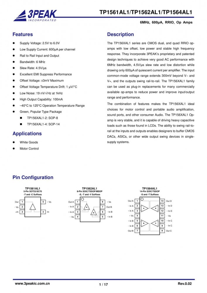 TP1562AL1-SR datasheet page 1