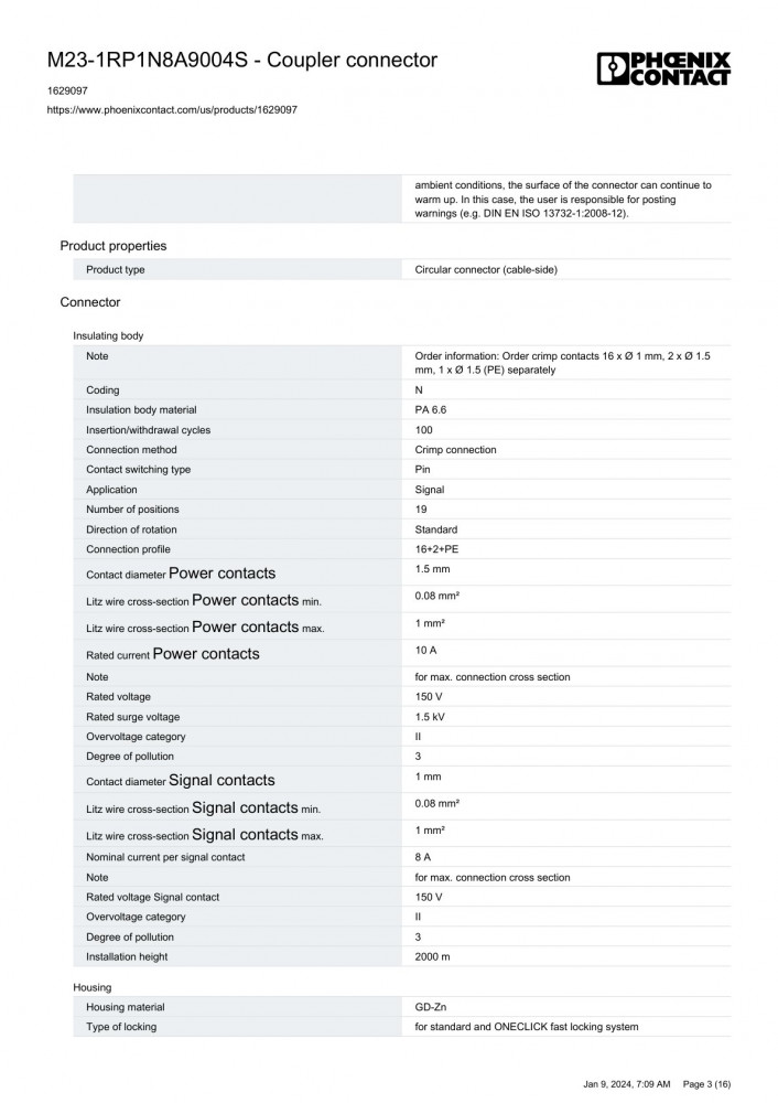 Phoenix Contact 1629097 technical document page 3