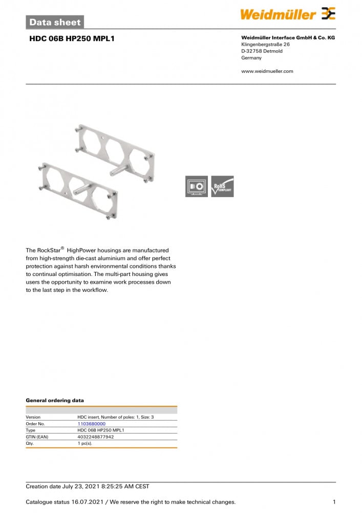 WEIDMULLER 1103680000 technical document page 1