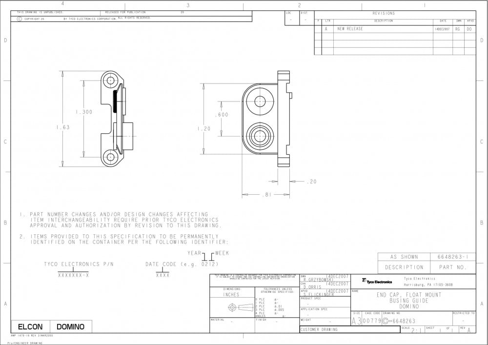 TE Connectivity 6648263-1 technical drawing preview