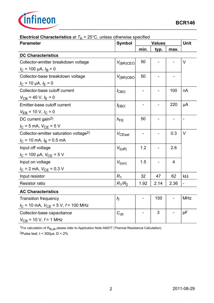 BCR146 datasheet page 2