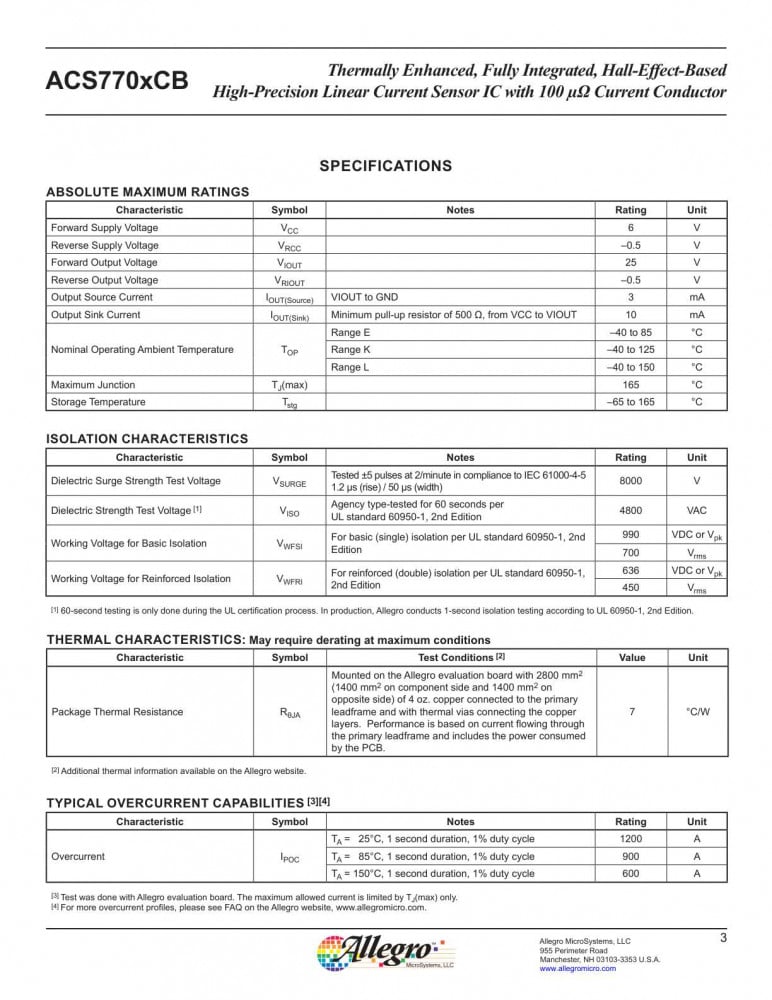 ACS770 datasheet page 3