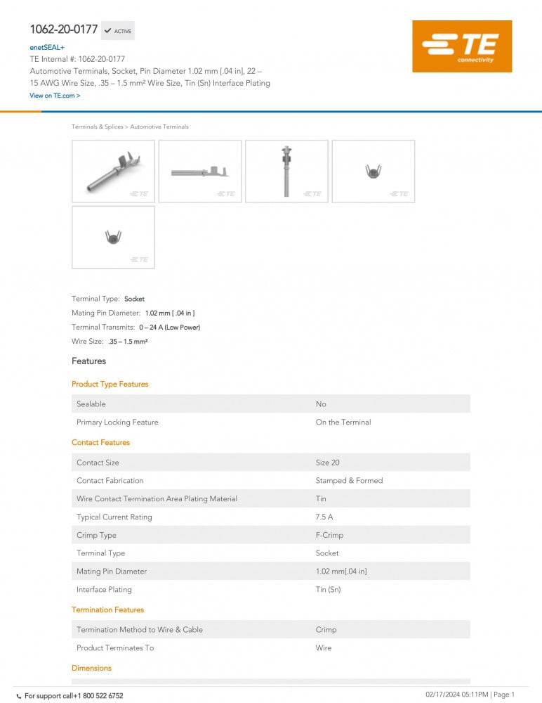 1062-20-0177 technical document page 1