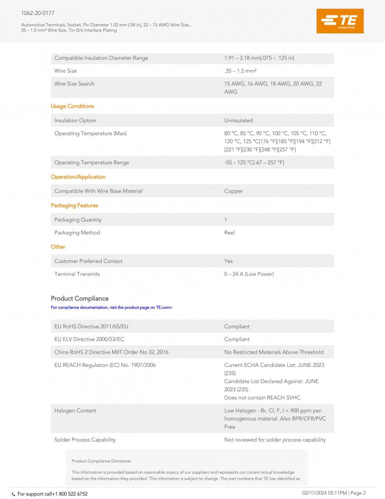 1062-20-0177 technical document page 2