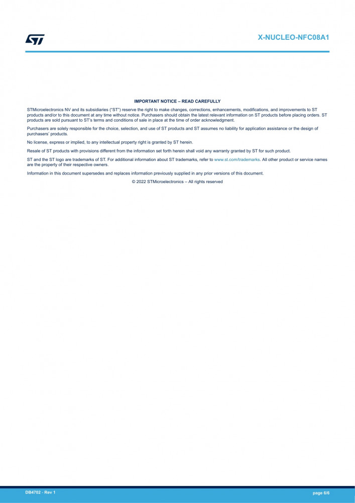 X-NUCLEO-NFC08A1 technical document page 6
