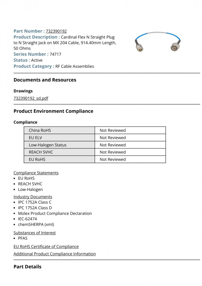 MOLEX 732390192 product drawing page 1