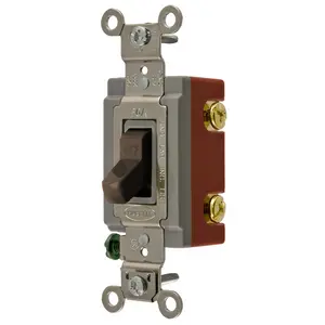 Extra Heavy Duty Industrial Grade, Toggle Switches, General Purpose AC, Single Pole, 15A 120/277V AC, Back and Side Wired Toggle