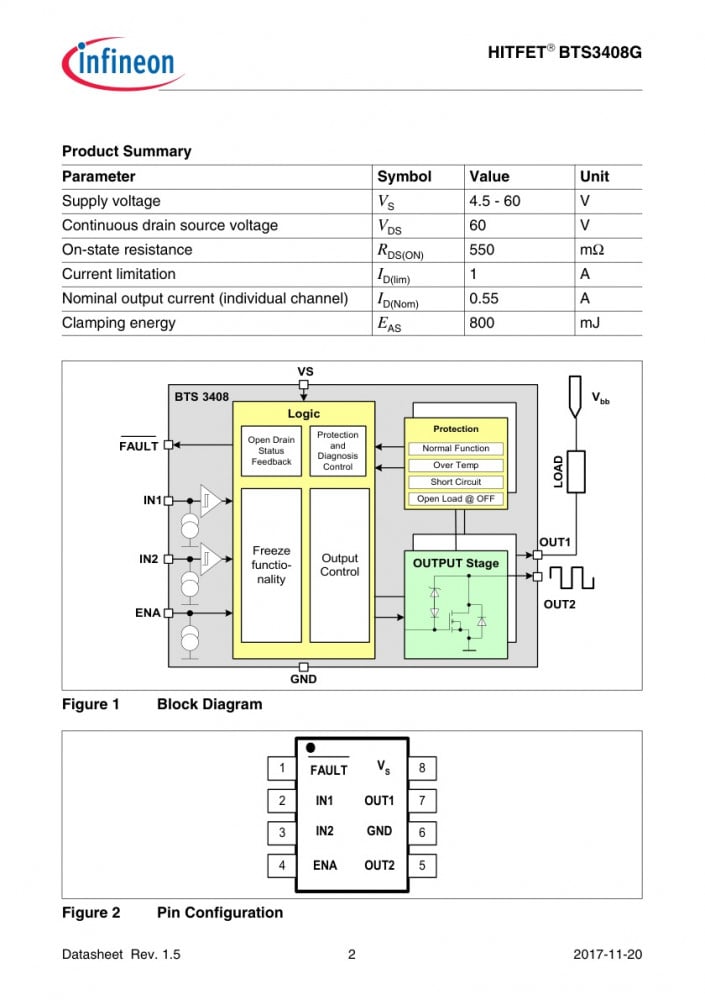 BTS3408G datasheet page 2