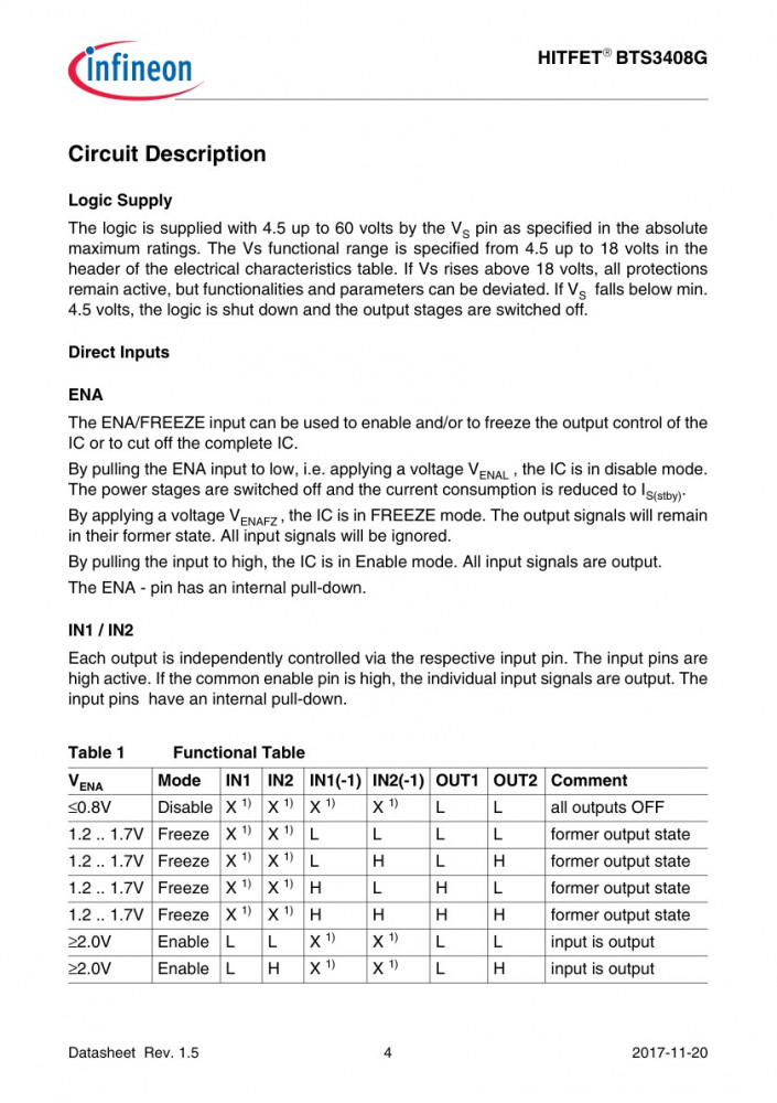 BTS3408G datasheet page 4