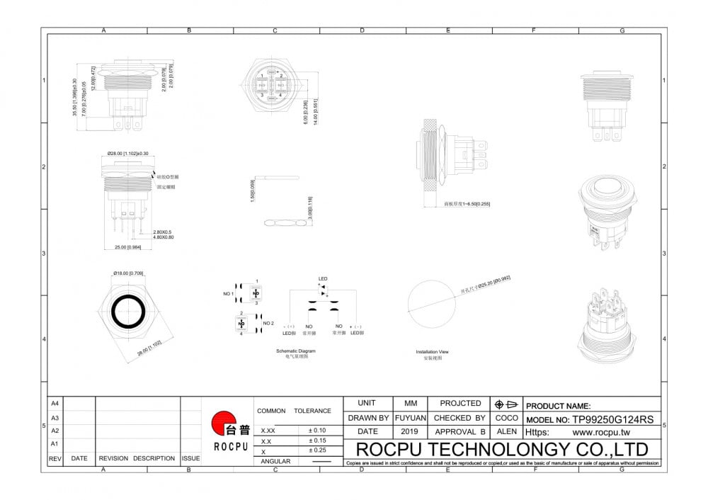 TP99250G124RS technical drawing page 1