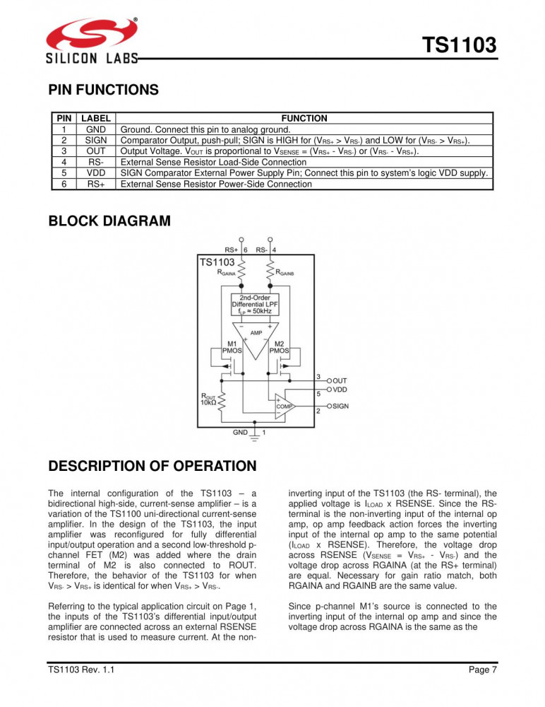 TS1103 datasheet page 7