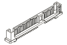 1.27mm Signal Pitch, 0.80mm Signal Pitch, 1.27mm Power Pitch SAS-3 Receptacle, Right-Angle, Surface Mount, with Forklock, 0.93mm Height, 2.50mm Peg Length, 1.60mm PCB Thickness, 29 Circuits, Embossed Tape and Reel, Lead-Free