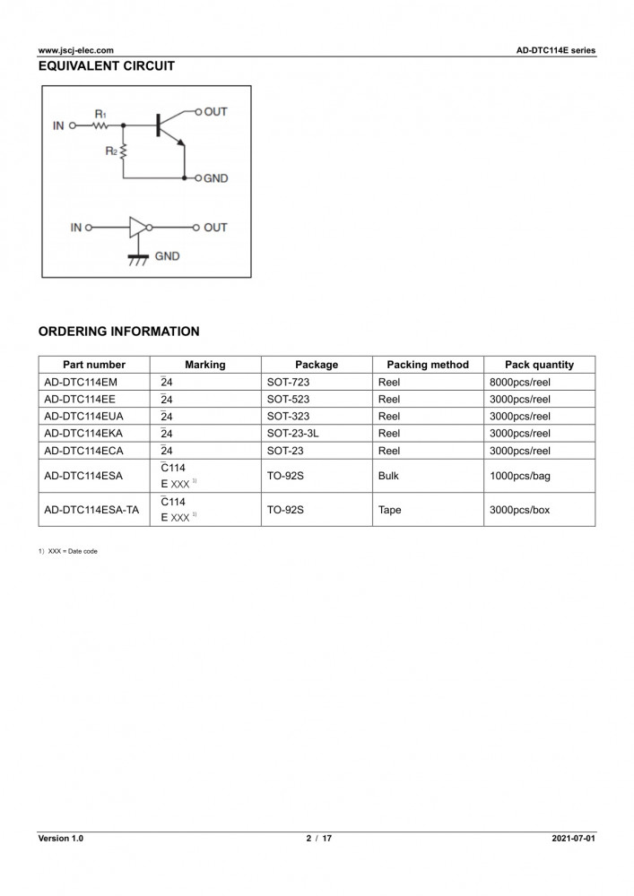 AD-DTC114E series datasheet page 2