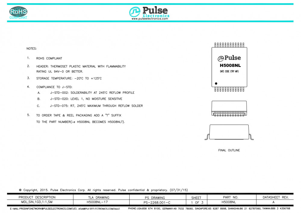 H5008NL technical drawing page 1