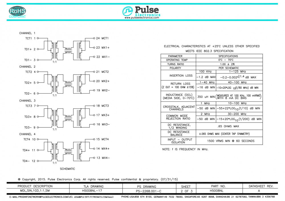 H5008NL electrical characteristics page 2