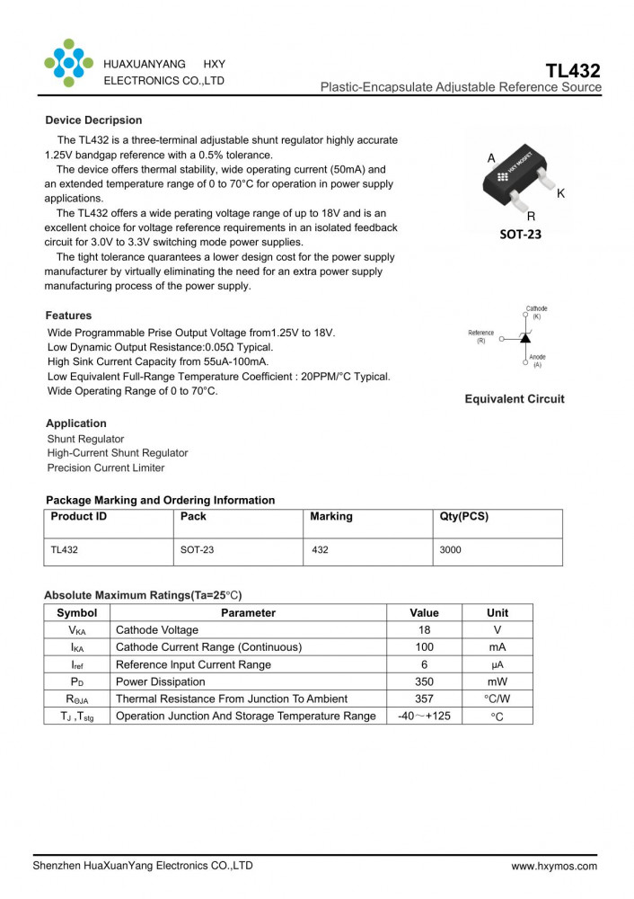 TL432 datasheet page 1