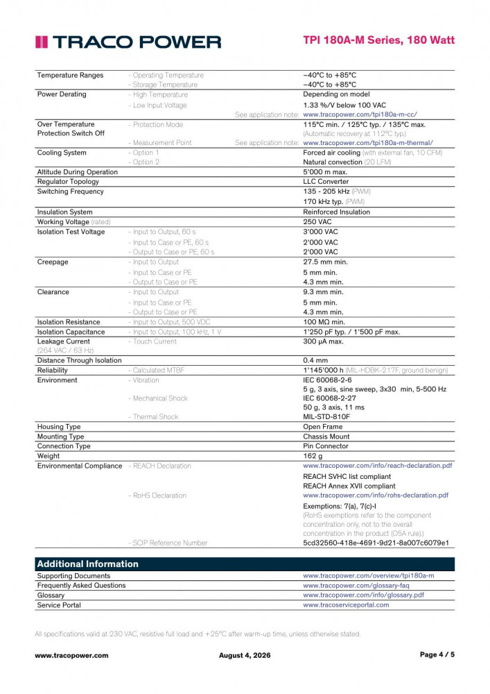 TPI 180A-M technical document page 4