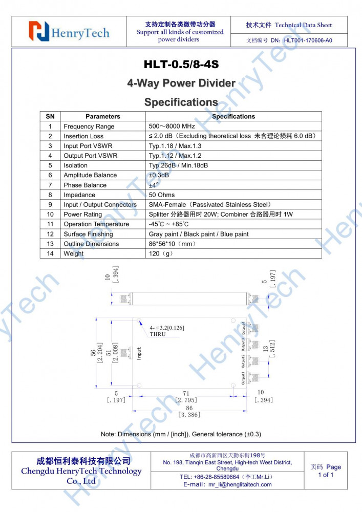 HLT-0.5/8-4S datasheet page 1