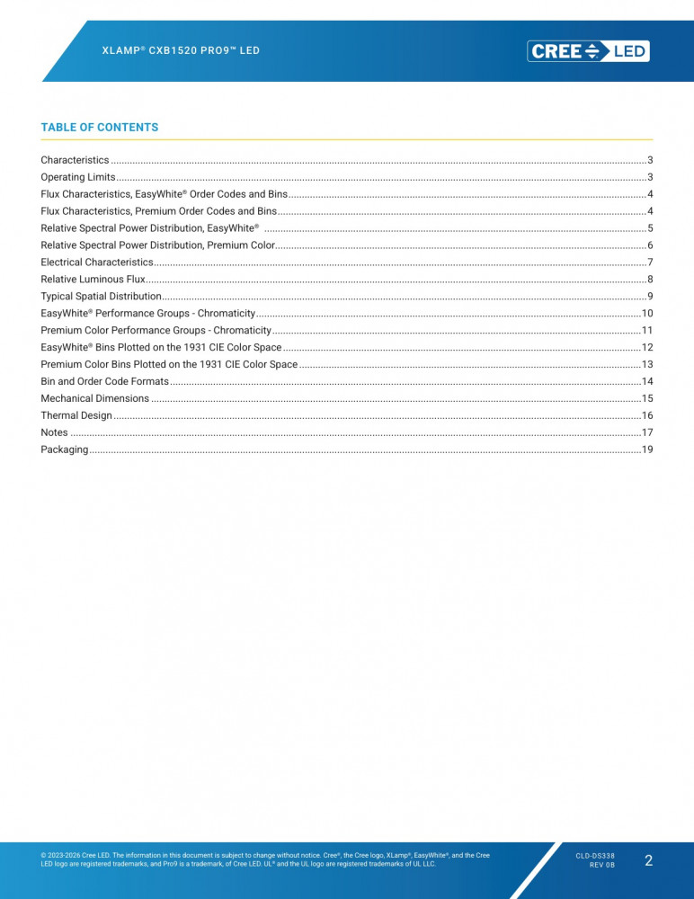 CXB1520 Pro9 datasheet page 2
