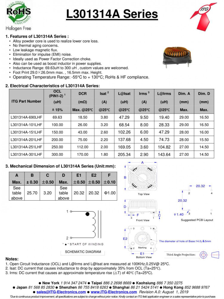 L301314A series technical document, page 1