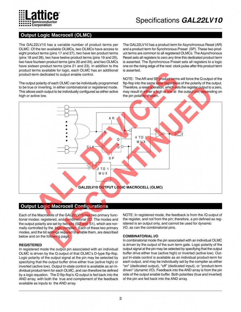 GAL22LV10C-15LJN datasheet page 4