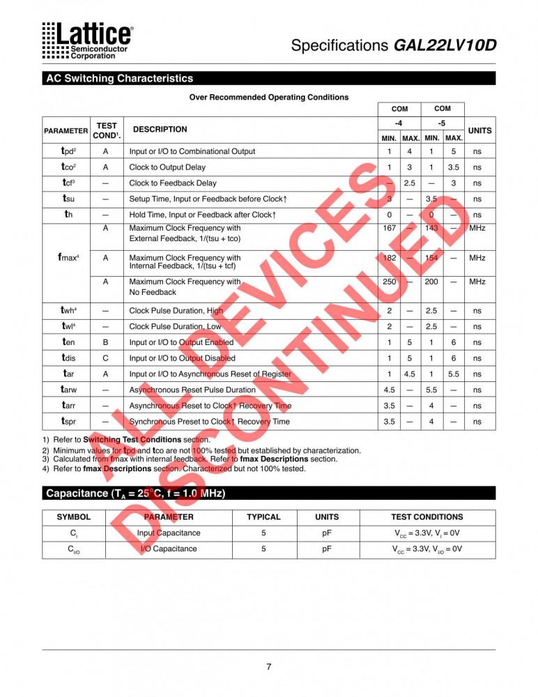 GAL22LV10C-15LJN datasheet page 8