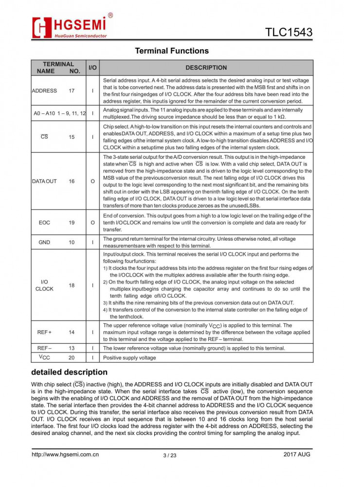 TLC1543 datasheet page 3