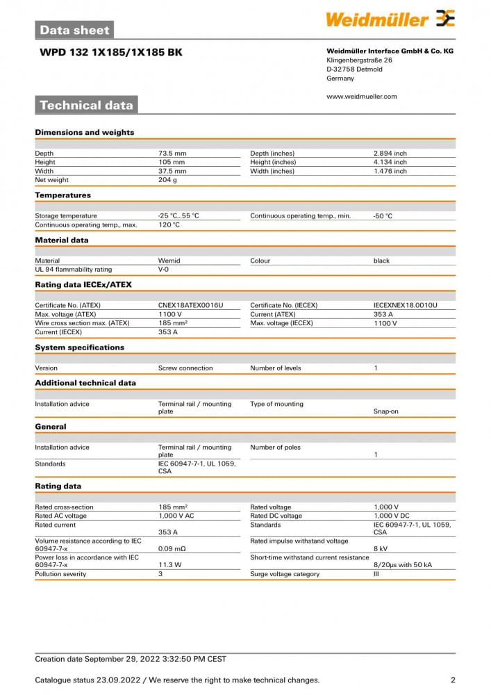 WEIDMULLER 2502790000 documentation page 2